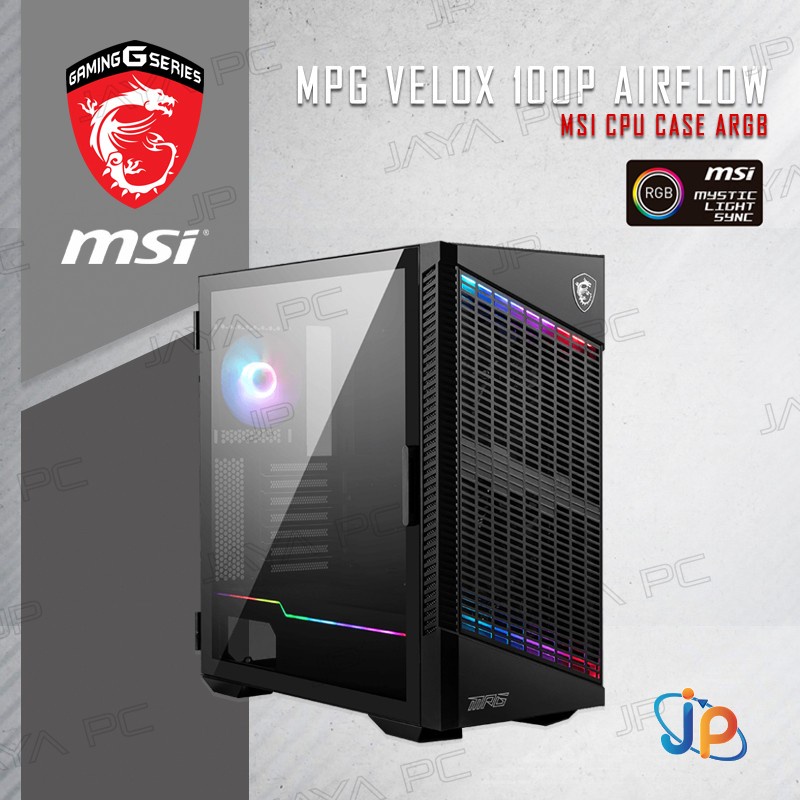 Jual MSI Gaming CPU Case MPG Velox 100P AIRFLOW ARGB - Tempered Glass ...