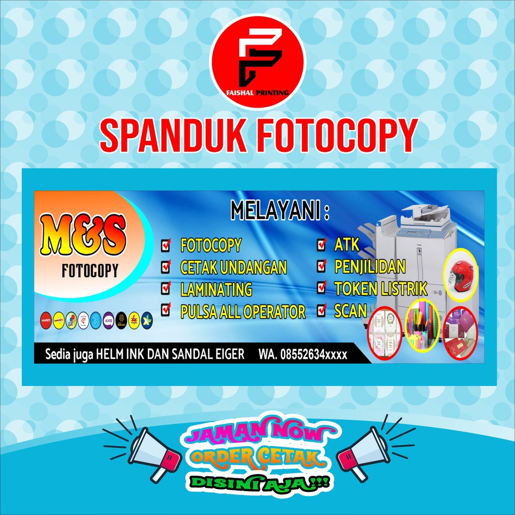 Jual spanduk / banner / backdrop usaha toko fotocopy ukuran 3 x1 meter | Shopee Indonesia