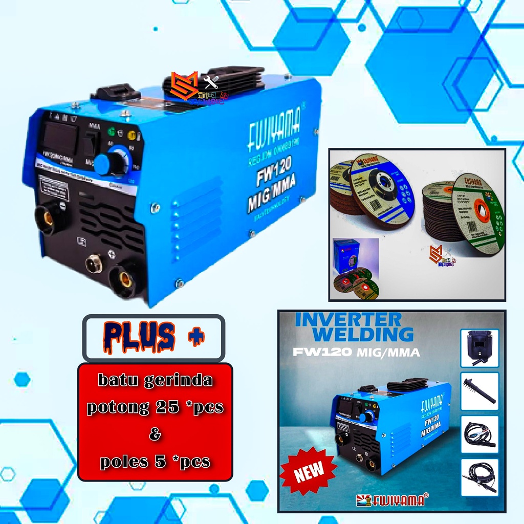 Jual READY!!! NEW Mesin Las MIG/TIG MMA 120 Tanpa Gas FUJIYAMA Inverter Travo Las CO2 mesin las ...