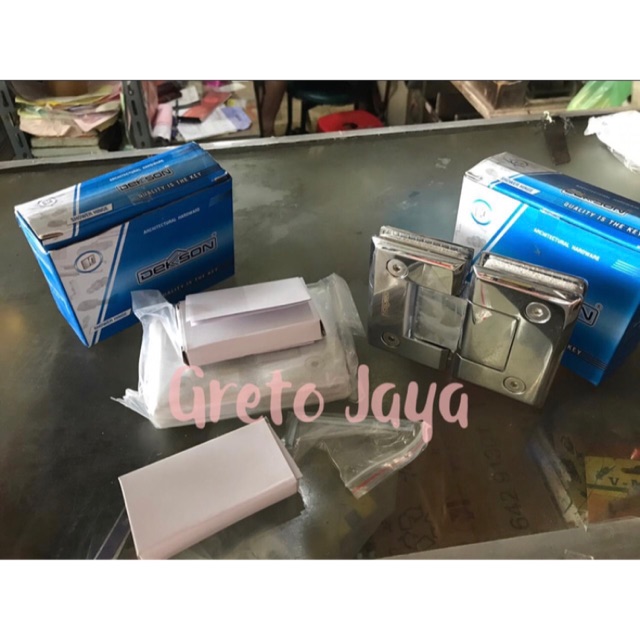 Jual Engsel Shower Pintu Kaca Dekkson Glass to Glass 180 Derajat DEKSON ...