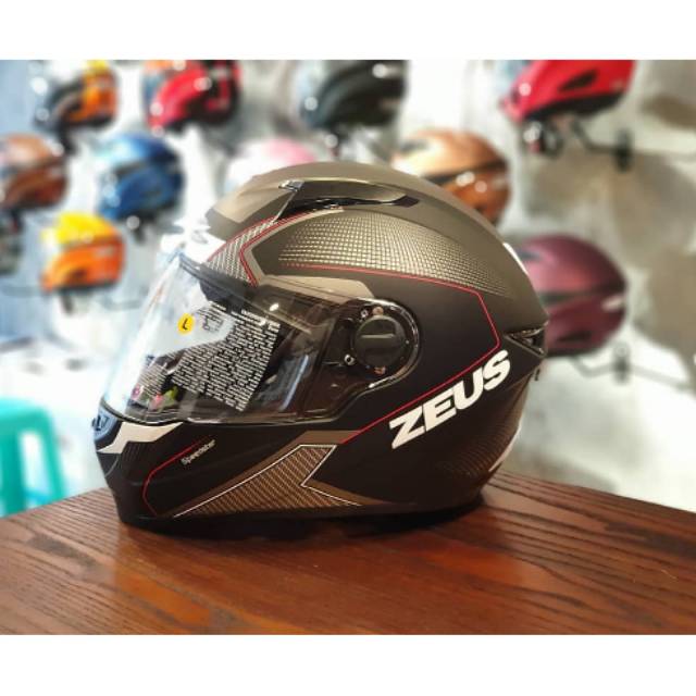 Jual HELM ZEUS 811 SPEEDSTER BLACK DOFF AL6 RED HELM TOURING FULL FACE ...