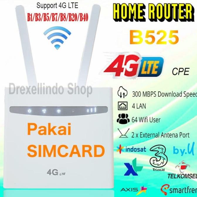 Jual Modem ROUTER WIFI 4G LTE B525 300Mbps UNLOCK ALL SIMCARD | Shopee ...