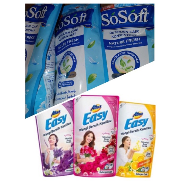 Jual Sosoft Refill Detergen Liquid 750ml, Sosoft Botol 750ml, Attack ...