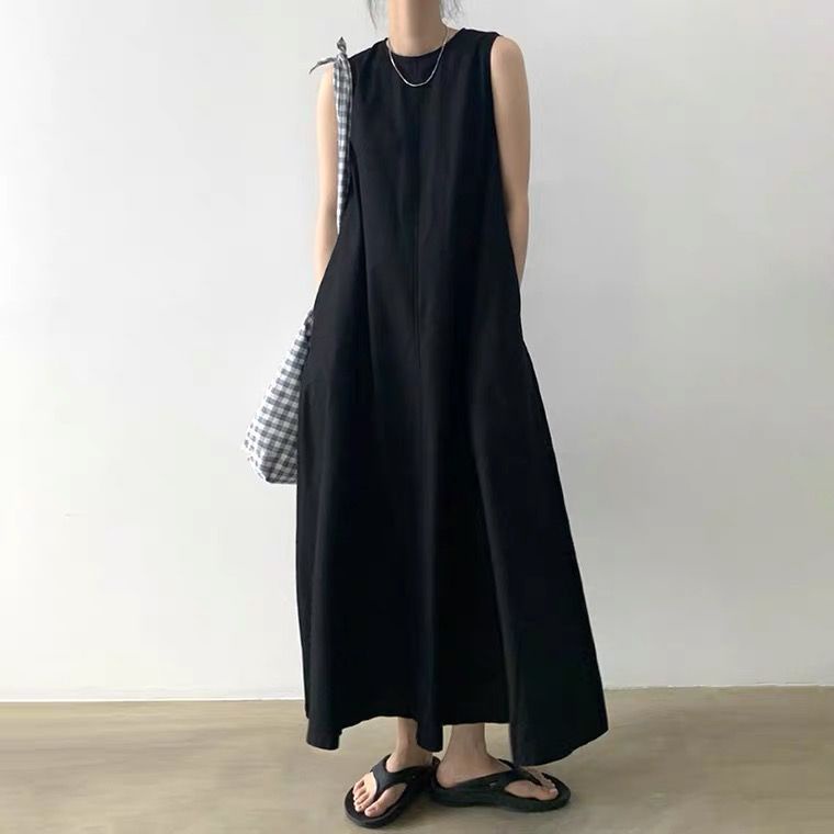 Jual Dress Inner Panjang Tanpa Lengan / Long Dress Wanita Bahan Catton ...