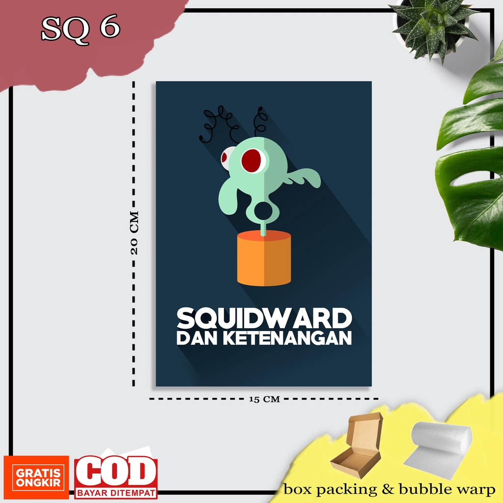 Jual HIASAN DINDING SPONGEBOB SQUAREPANTS MINIMALIS LUKISAN SQUIDWARD ...
