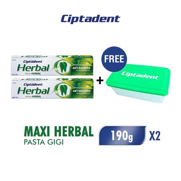 Jual Ciptadent Toothpaste Herbal Tube 190gr Buy 2 Get 1 Canister Free ...