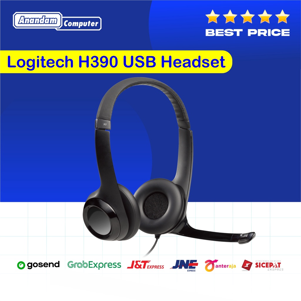 Jual Logitech H390 Headset Stereo USB Mikrofon Noise-Cancelling ...