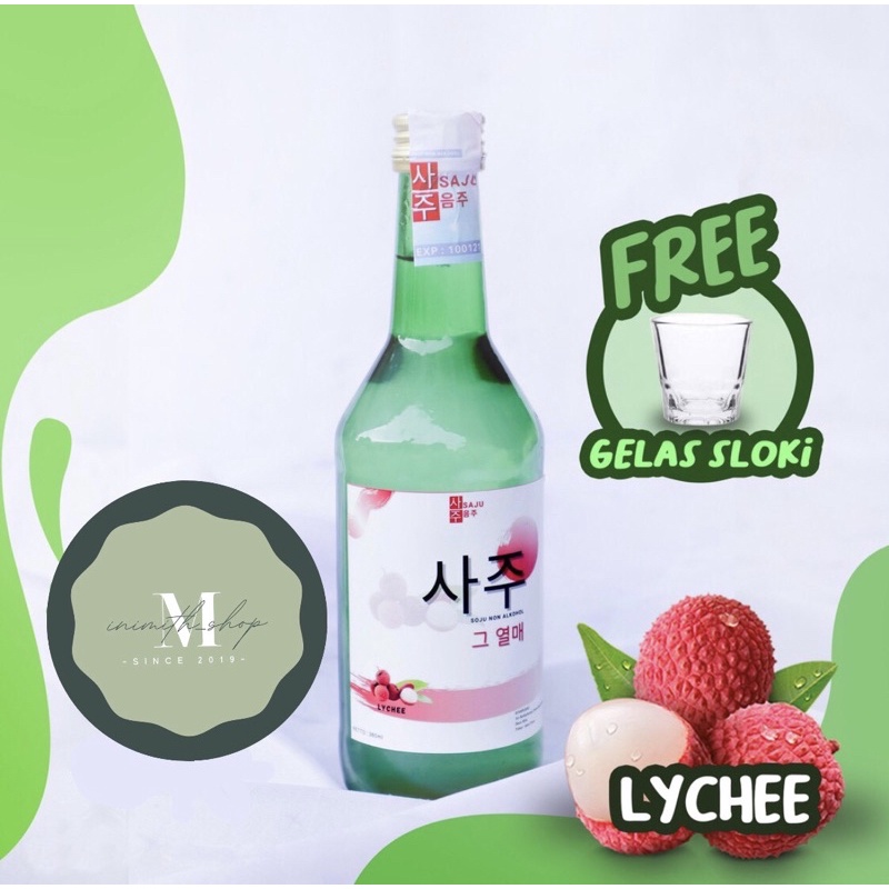 Jual MINUMAN SOJU HALAL RASA LYCHEE FREE SLOKI | Shopee Indonesia
