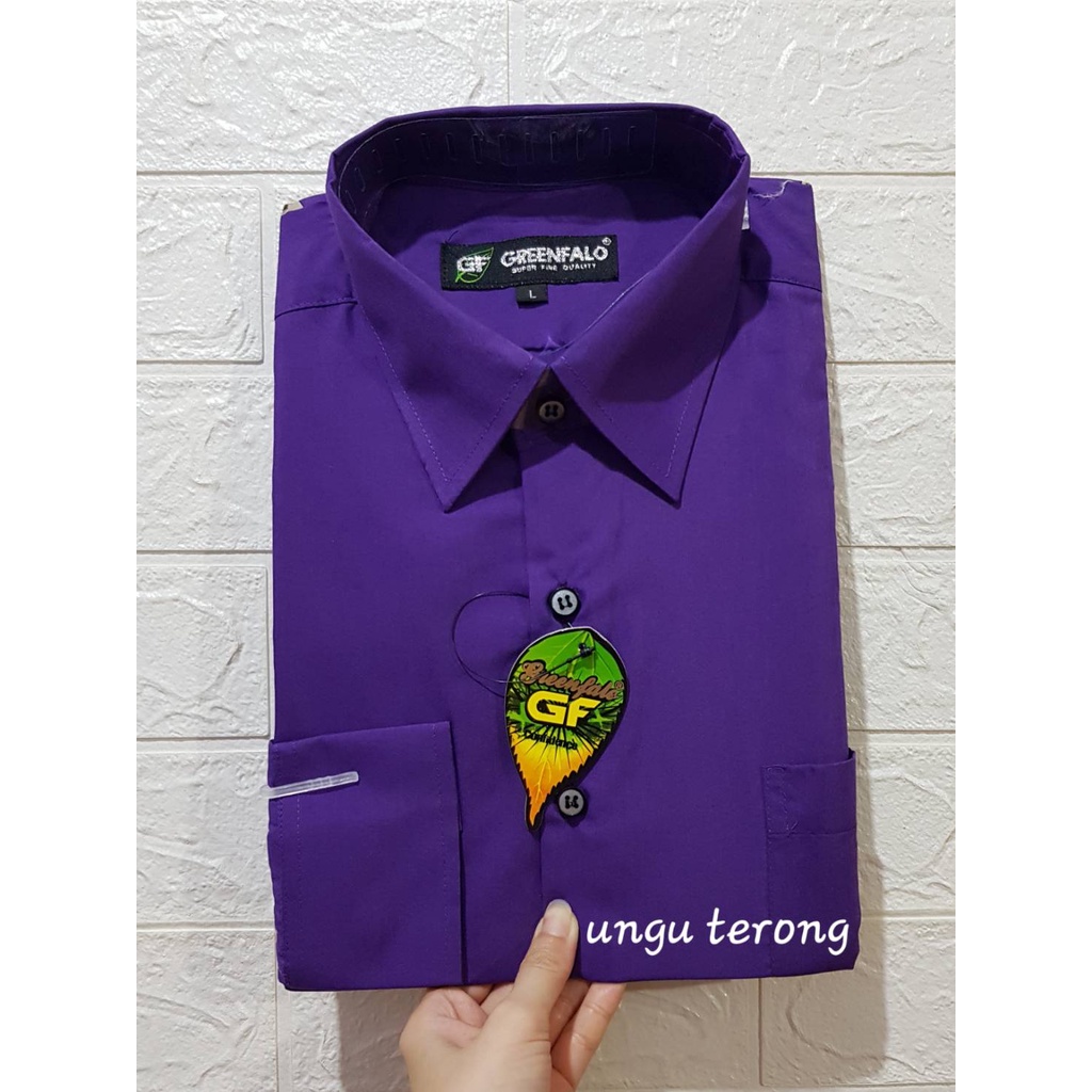 Jual KEMEJA PRIA GREENFALO - KEMEJA POLOS LENGAN PANJANG PRIA WARNA ...