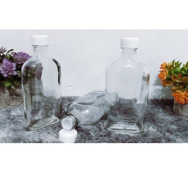 Jual botol kaca gepeng 250ml botol kaca bening 250ml botol oval ...