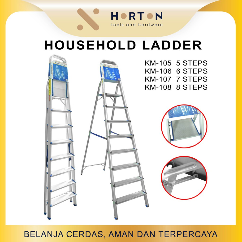 Jual Tangga Lipat Aluminium 8 Step Tipe Bentuk A | Shopee Indonesia