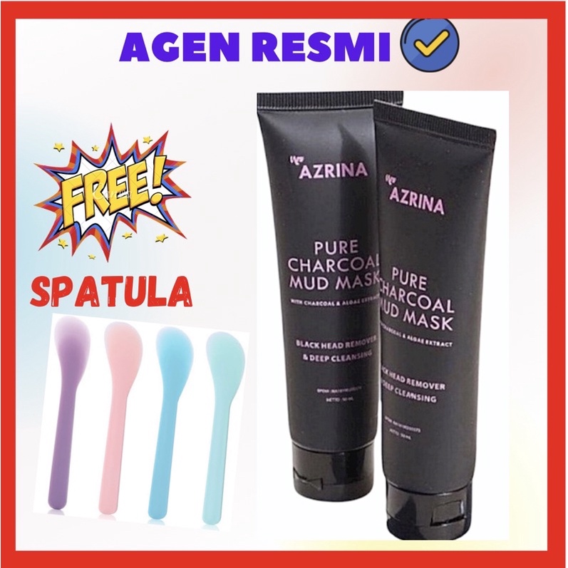 Jual ‼️AZRINA ‼️PURE CHARCOAL MUD MASK NEW PACKAGE | ACNE CLAY MASK ...