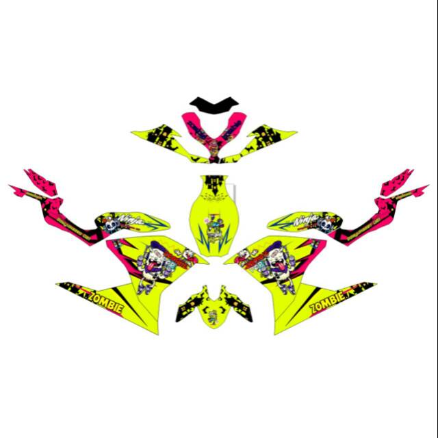 Jual Decal sticker Dekal motor Kawasaki ninja 250cc Zombie | Shopee ...