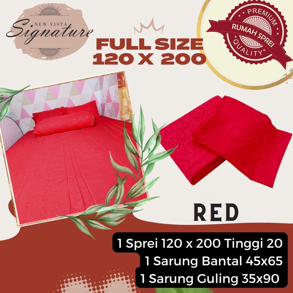 Jual Sprei Signature 120 x 200 Polos Emboss (Red / Merah ) | Shopee ...