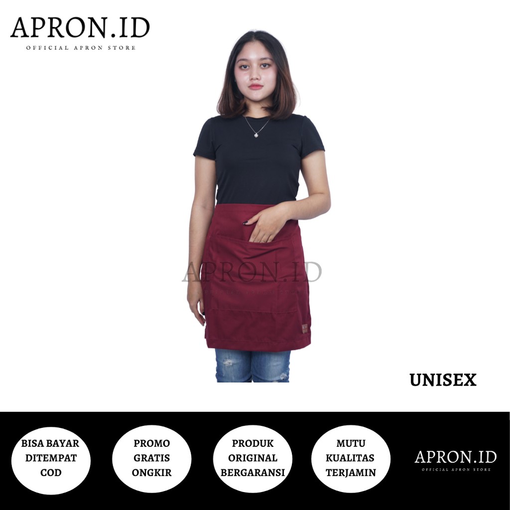 Jual APRON.ID Celemek Setengah Badan Apron Half Waist Drill Waiter ...