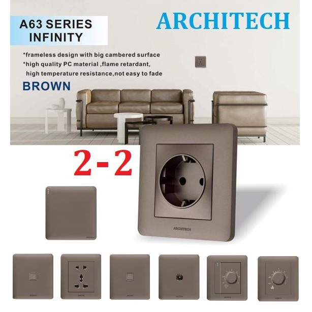 Jual ARCHITECH STOP KONTAK SAKLAR INFINITY BROWN A63 ARCHITECH / SAKLAR RUMAH/ SAKLAR HOTEL ...