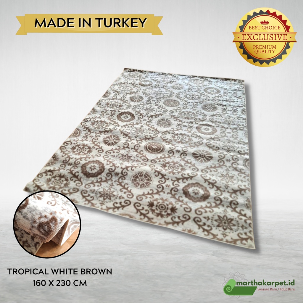 Jual Karpet Turki Import Permadani Asli Turki 160x230 Tropical White ...