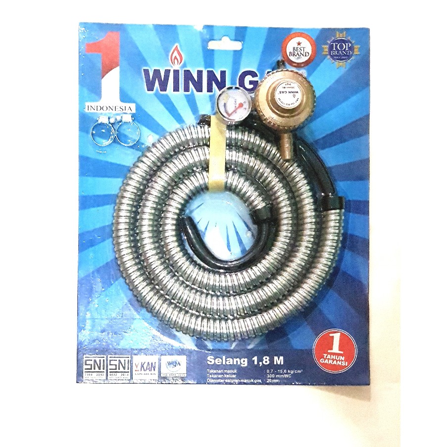 Jual Winn Gas Selang Gas + Regulator Gas W 88 / W 18 Meter | Shopee ...