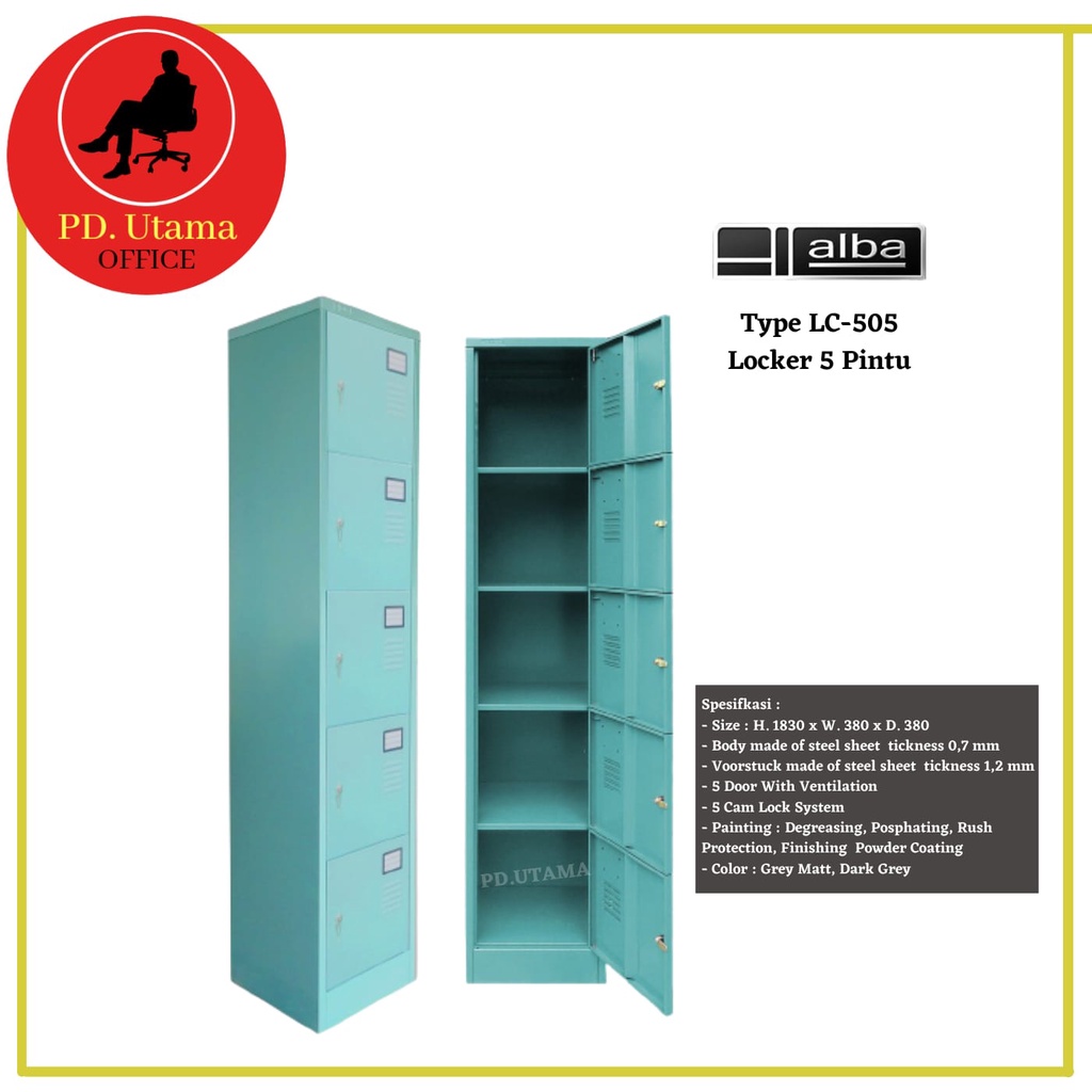 Jual Locker Kantor ALBA LC-505 (5 Pintu) Loker Lemari Besi | Shopee ...