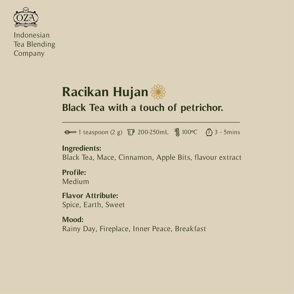 Jual OZA Tea - Racikan Hujan | Artisan Tea - Black Tea | Specialty ...