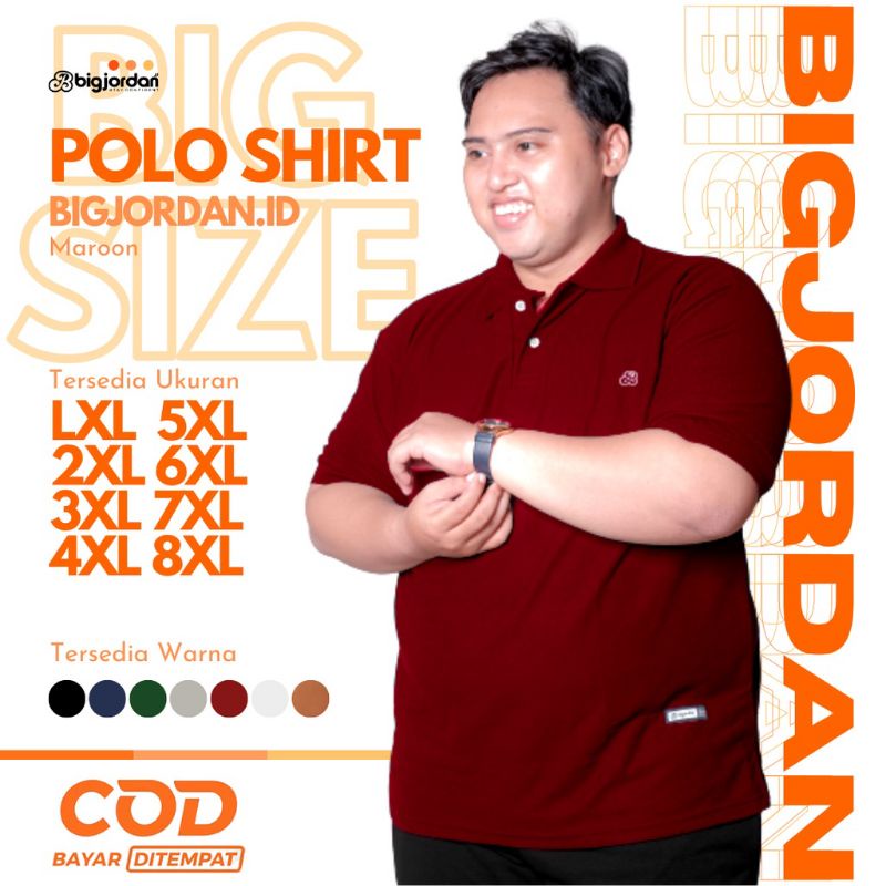 Jual Polo Shirt Jumbo Pria BigSize xxl xxxl 4xl 5xl6xl 7xl 8xl Kaos Kerah Maroon Big Size ...