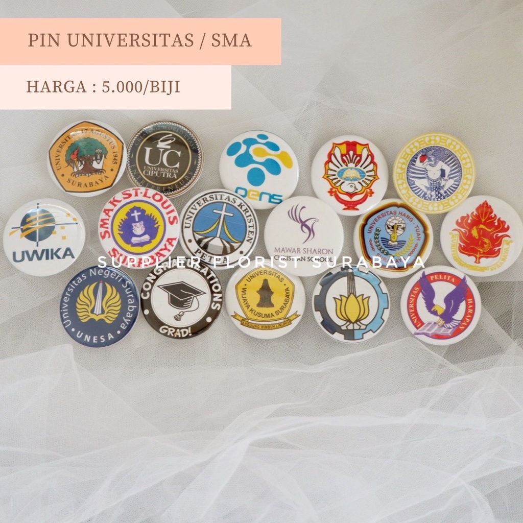 Jual PIN PENITI PIN LOGO UNIVERSITAS SURABAYA UBAYA UKP UNESA UC UNAIR ...
