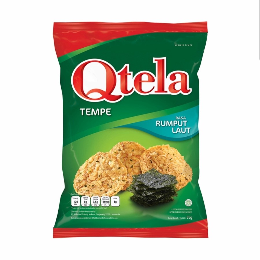 Jual Indofood - Qtela Tempe Rumput Laut - 55 Gram | Shopee Indonesia