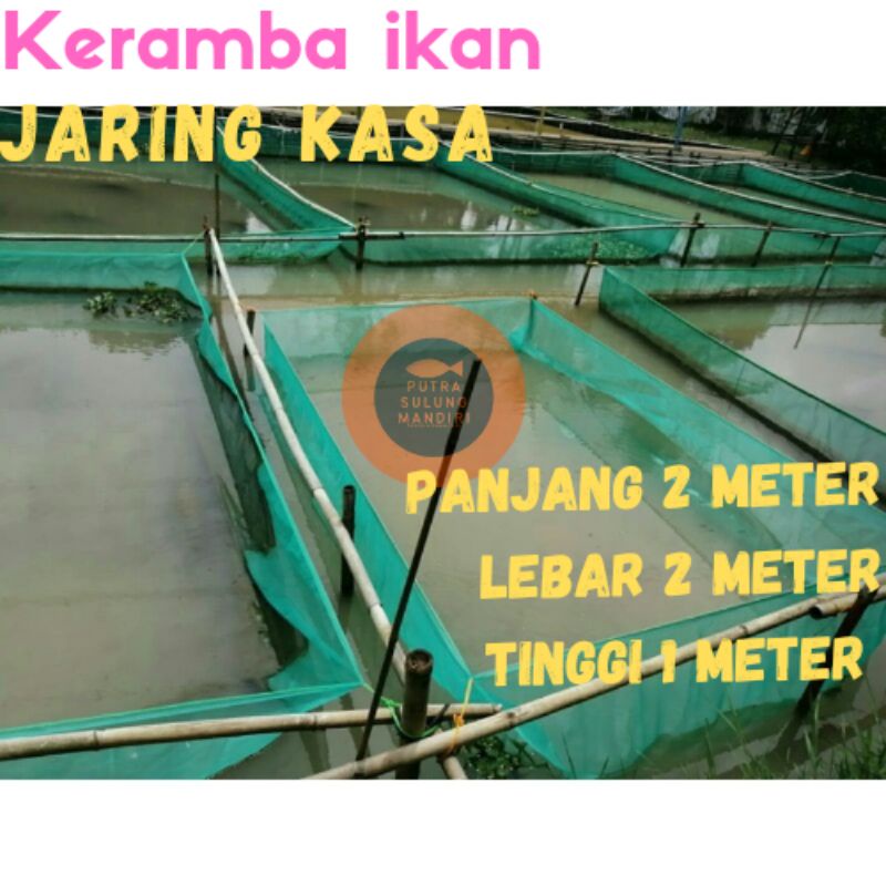 Jual keramba hapa ikan jaring kasa 2x2x1 burayak anakan lele siap pakai ...