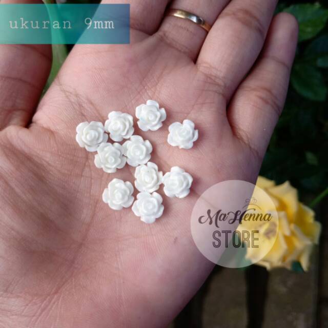 Jual Resin bunga mawar ukuran 9mm isi 10pcs | Shopee Indonesia