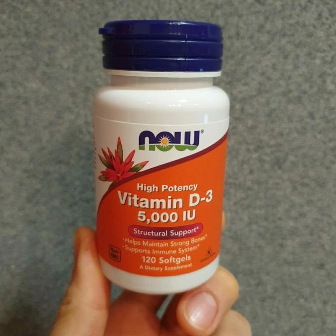 Jual NOW HIGH POTENCY VITAMIN D3 5000 IU 120 SOFTGELS | Shopee Indonesia