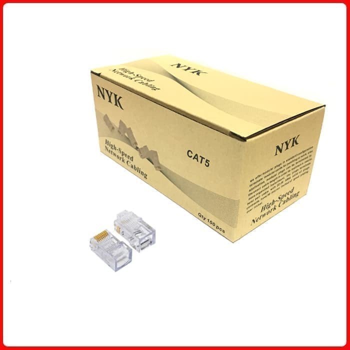 Jual Connector Rj45 NYK isi 100pcs - Konektor Rj 45 Cat5 isi 100pcs NYK ...