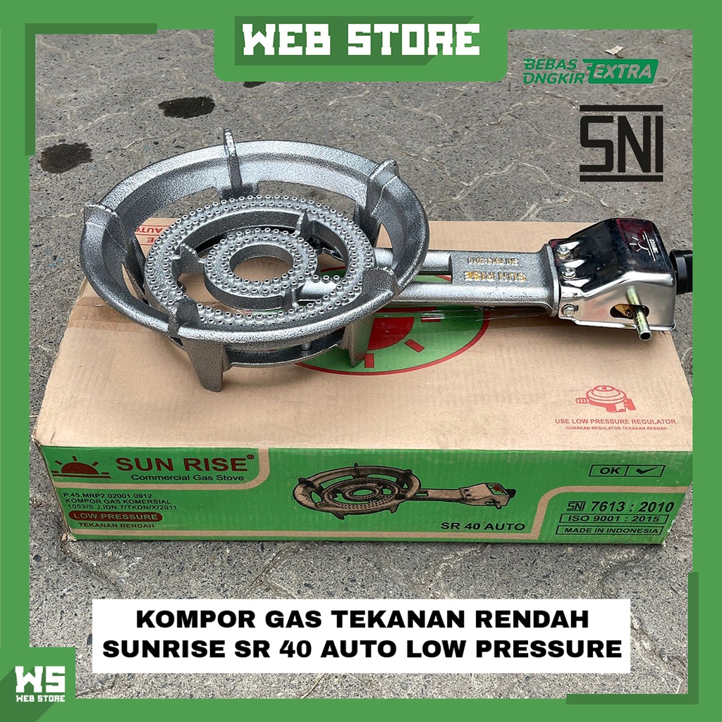 Jual Kompor Gas 1 Tungku Cor Sunrise SR 40 Auto Tekanan Rendah Low Pressure | Shopee Indonesia
