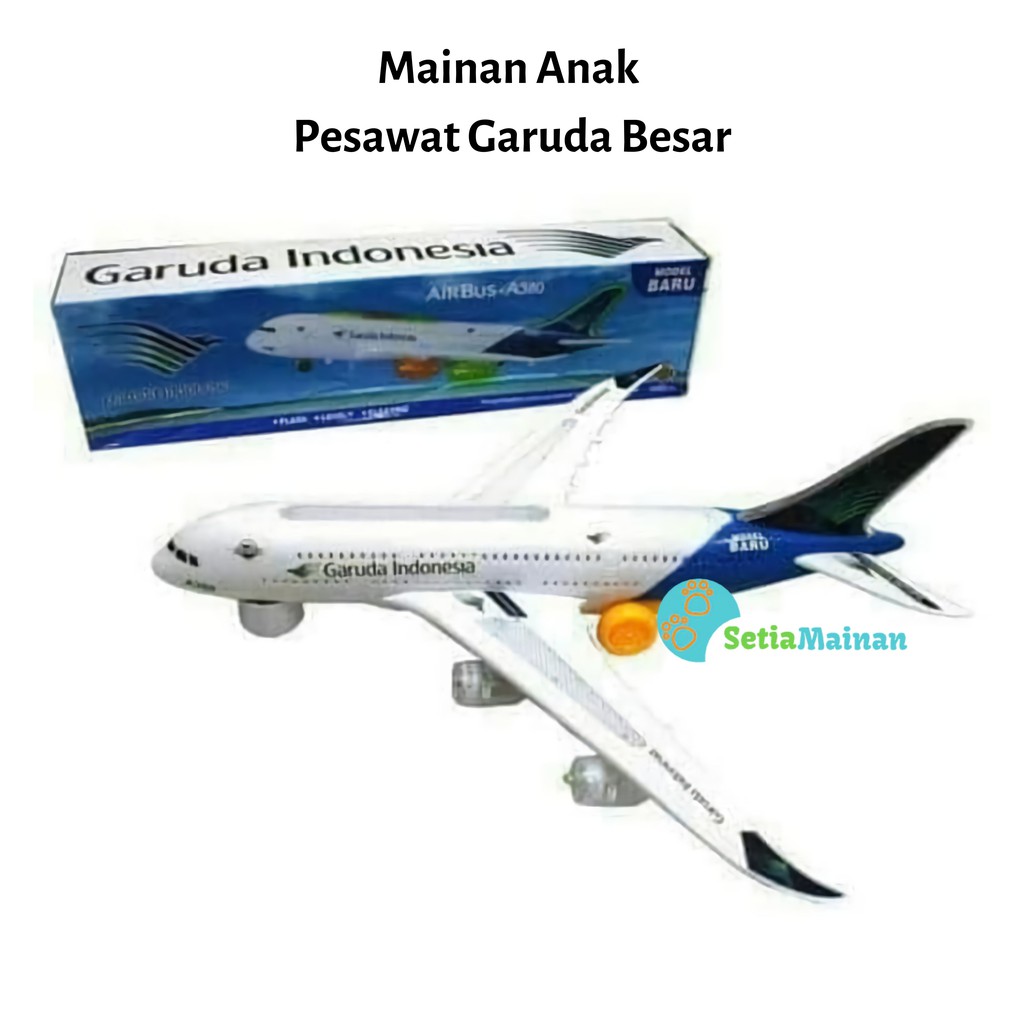 Jual Mainan Anak Pesawat Terbang garuda Indonesia besar lampu & musik ...