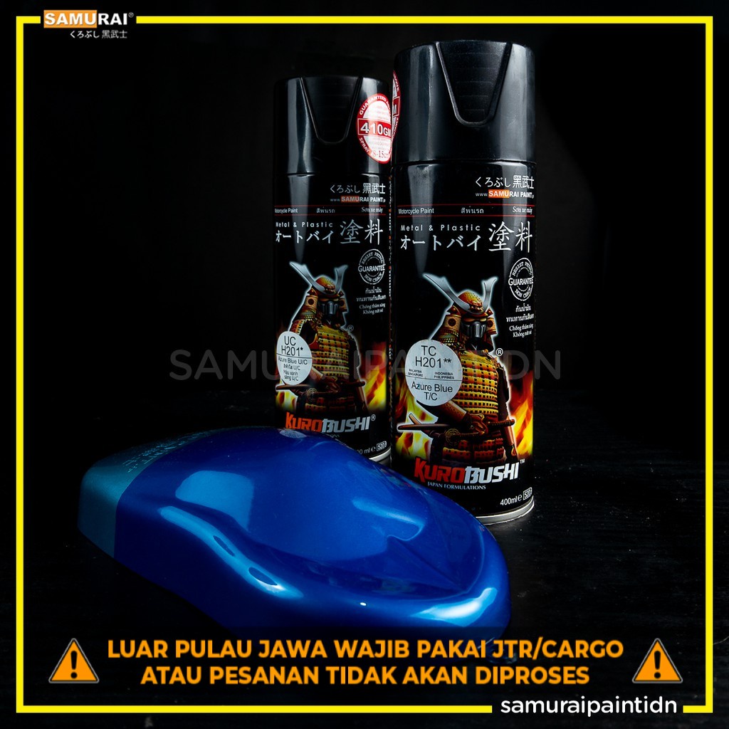 Jual Samurai Paint Azure Blue T/C TCH201 400 ml - Cat Semprot | Shopee ...