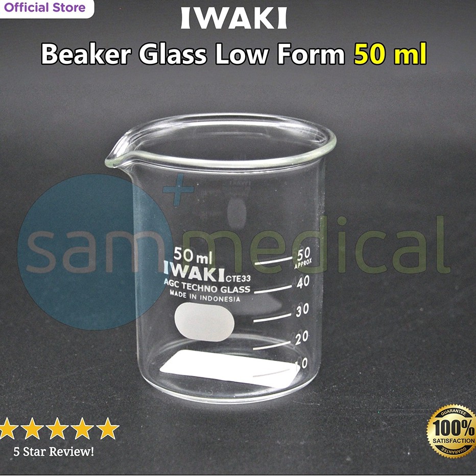 Jual Iwaki Beaker Glass Low Form - 50 ml / Gelas Beaker / Gelas Kimia / Gelas Takar / Gelas ...