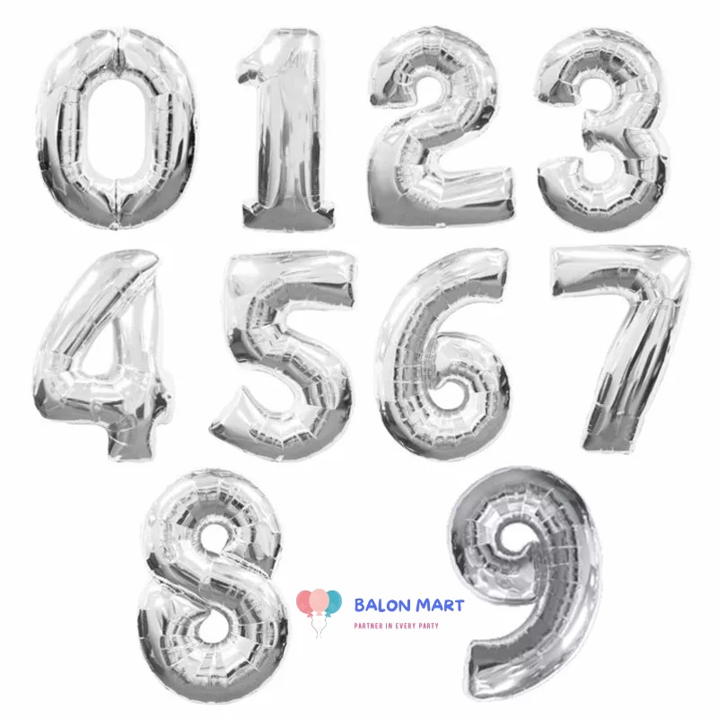 Jual Balon Foil Angka Silver 32inch/80cm (BELI 2 LEBIH HEMAT) | Shopee ...