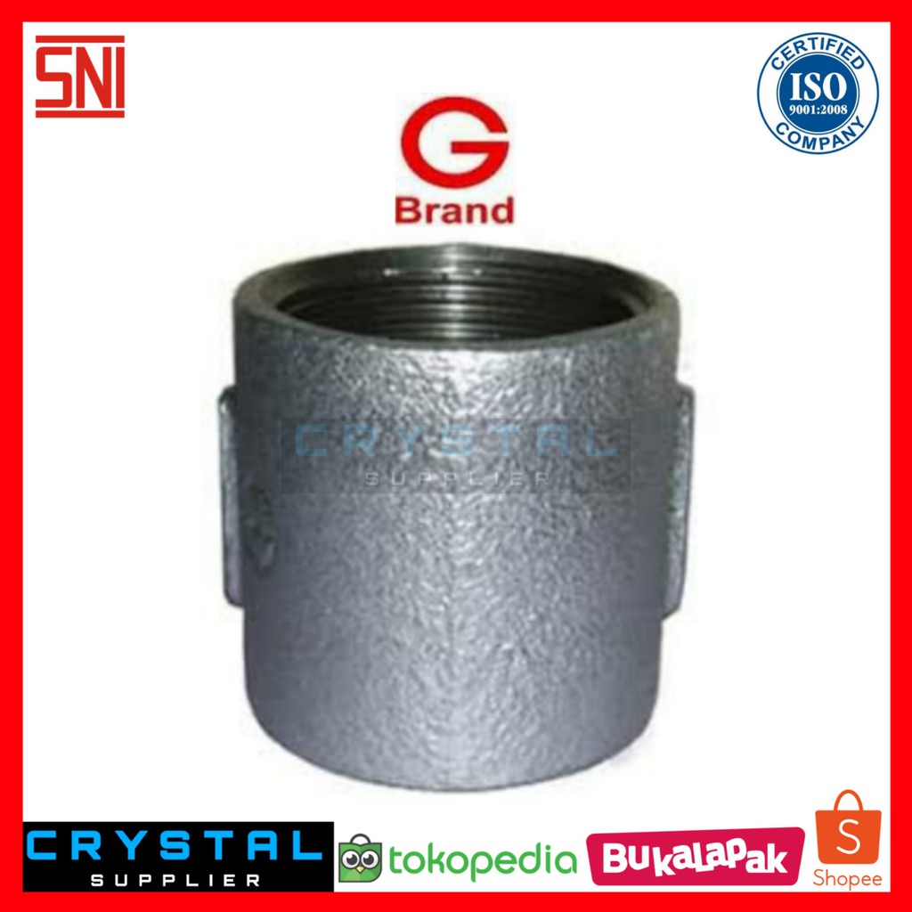 Jual SOCKET GALVANIS BESI 1/2" G BRAND DRAT BSPT / SOK SOCK SOKET ...