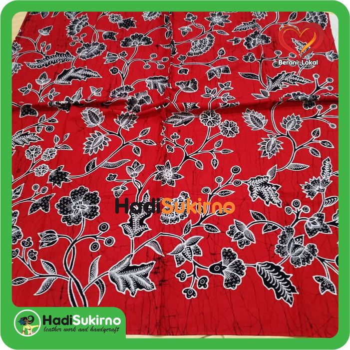 Jual Kain Batik Motif Bunga Background Merah | Shopee Indonesia