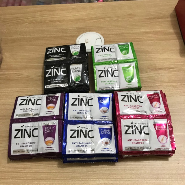 Jual ZINC SHAMPOO RENCENG isi 12 x 10ml / ZINC SHAMPOO SACHET | Shopee ...