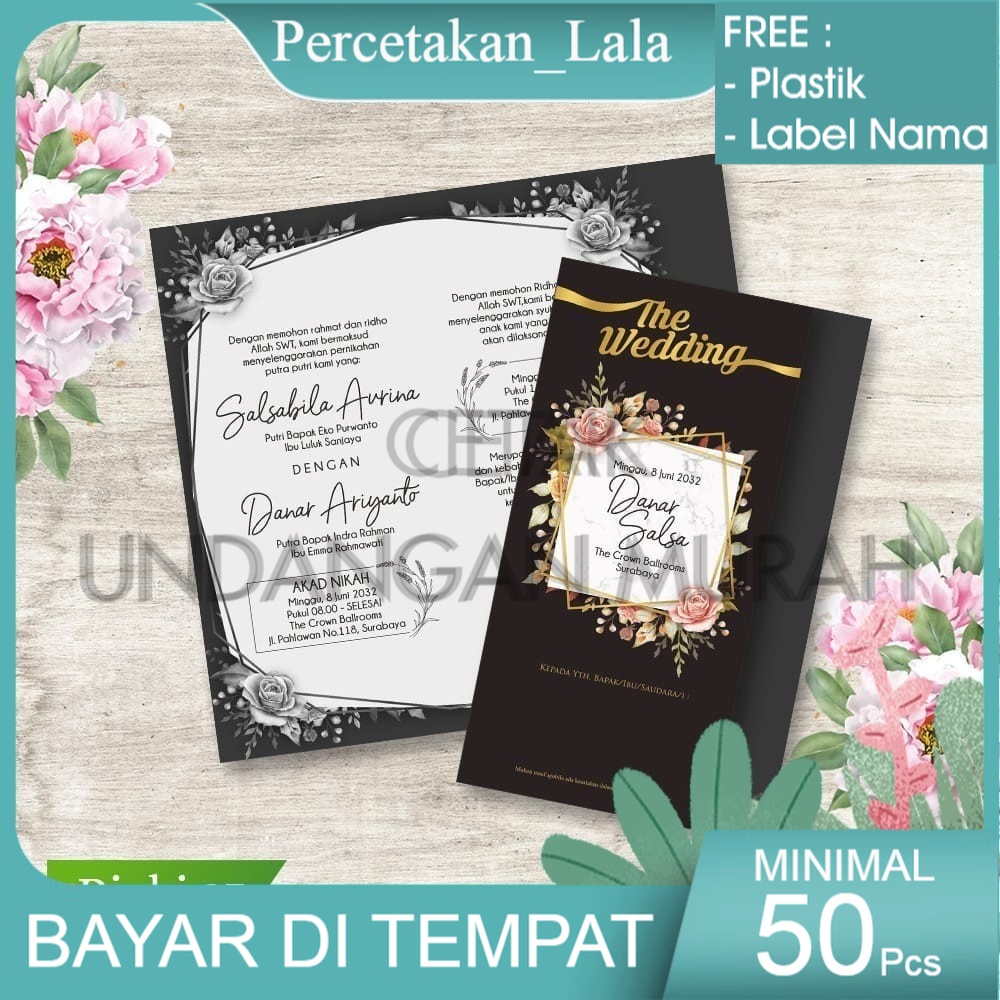 Jual Cetak Undangan Pernikahan Rustik Elegan Unik Desain Terbaru Rizki ...