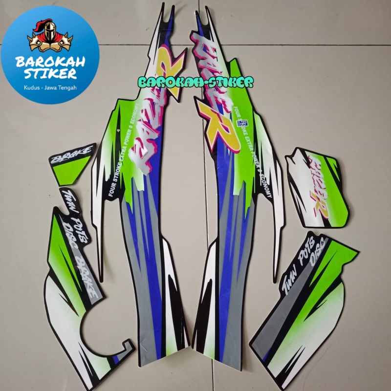 Jual Striping stiker polet kawasaki kaze r 1995 1997 hitam Lis hijau ...