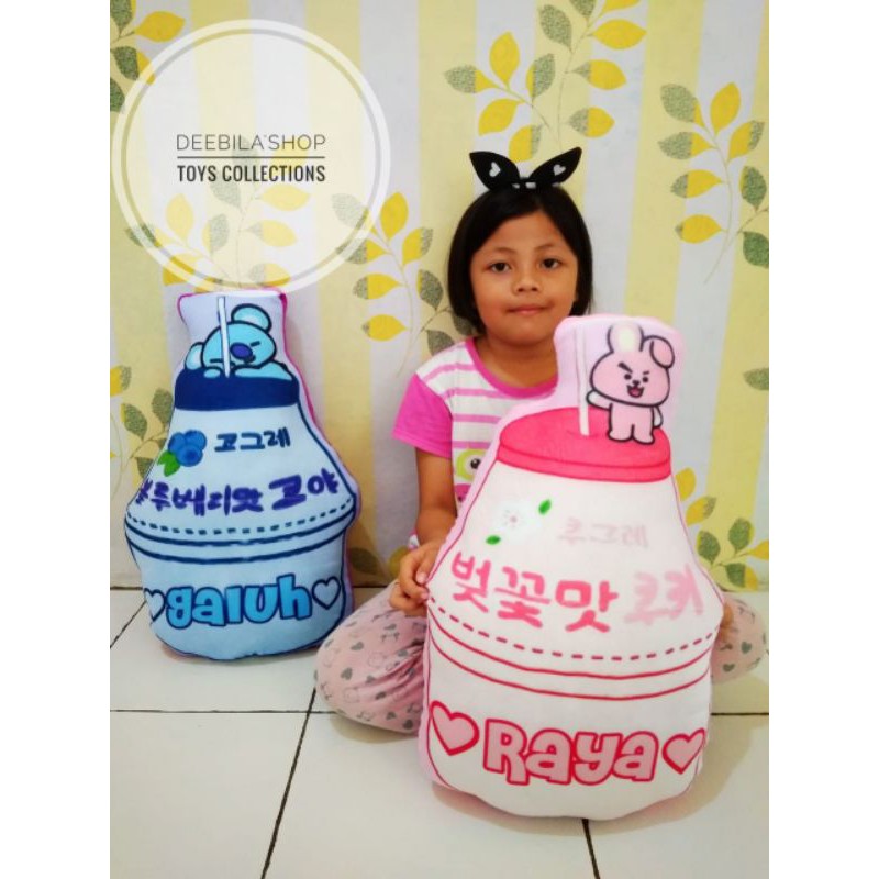 Jual BANTAL BT21 MILK (FREE UKIR NAMA) / BANTAL BTS LUCU / BANTAL ...