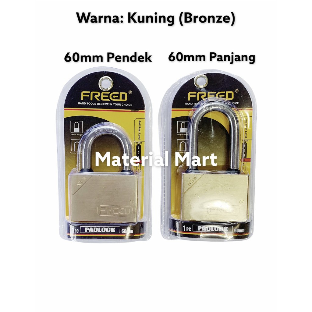 Jual Gembok 60mm Pendek | Gembok Pintu Rumah Pagar 60 mm Panjang Besi ...
