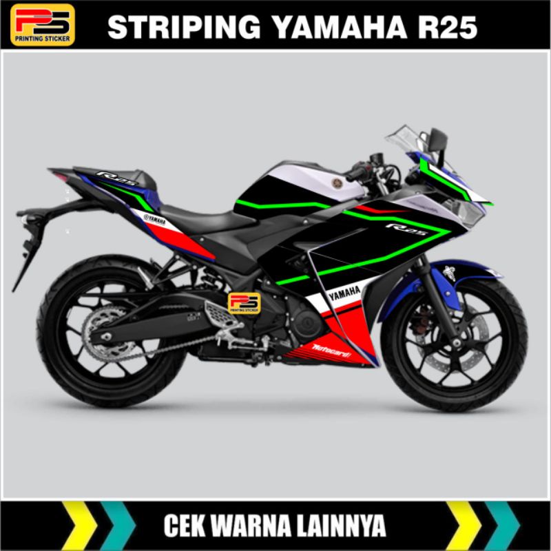 Jual DECAL STRIPING STICKER VARIASI YAMAHA R25 LIVERY | Shopee Indonesia