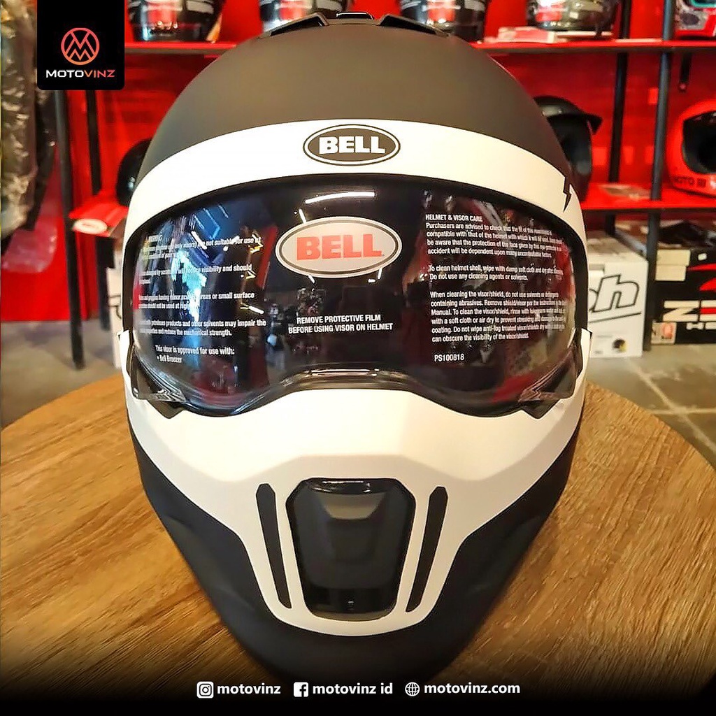 Jual Helm Modular Bell Broozer Modullar Cranium Matte Black White ...