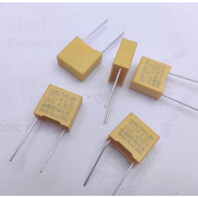 Jual Capacitor mkp kapasitor 100nf 100 nf 0.1UF 104 275V Pitch 10MM ...
