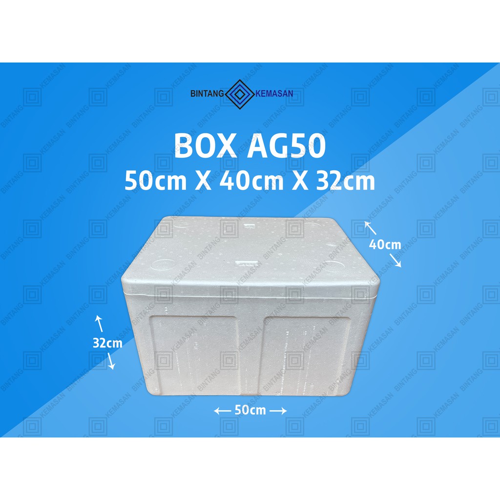 Jual Box Styrofoam AG50 50 x 40 x 32cm Box Ikan/Box Foam/Box Packing ...