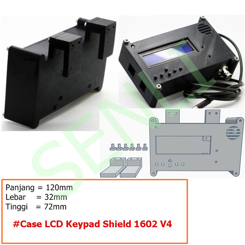 Jual Case Casing Cover Frame Arduino LCD Keypad Shield 16x2 16x02 1602 ...