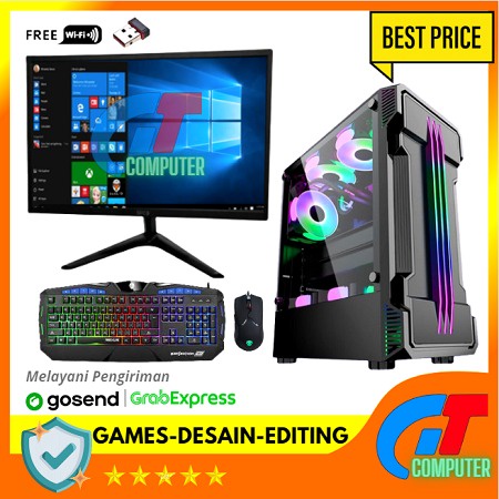 Jual PC Gaming Lengkap i3 101005F Ram 16GB SSD/HDD/VGA /MONITOR ...
