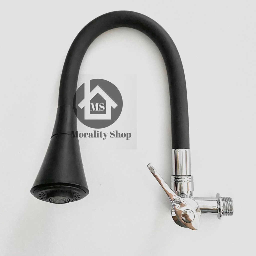 Jual Kran Angsa TEMBOK Fleksibel HITAM VL1073-kran sink air bak cuci ...